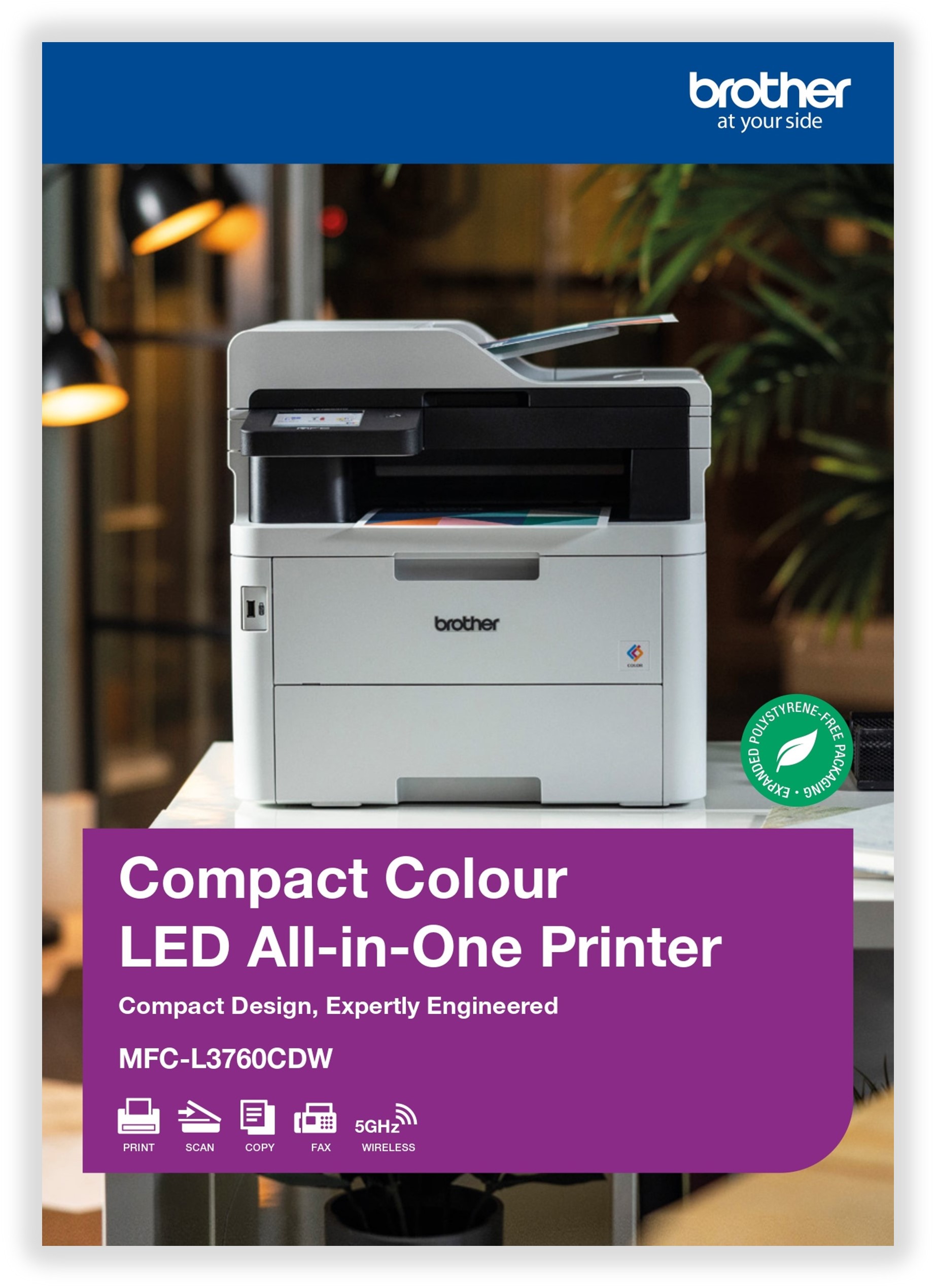 Brother Color LED Laserjet A4 4in1 Wireless Printer MFC-L3760CDWb | ADF ...