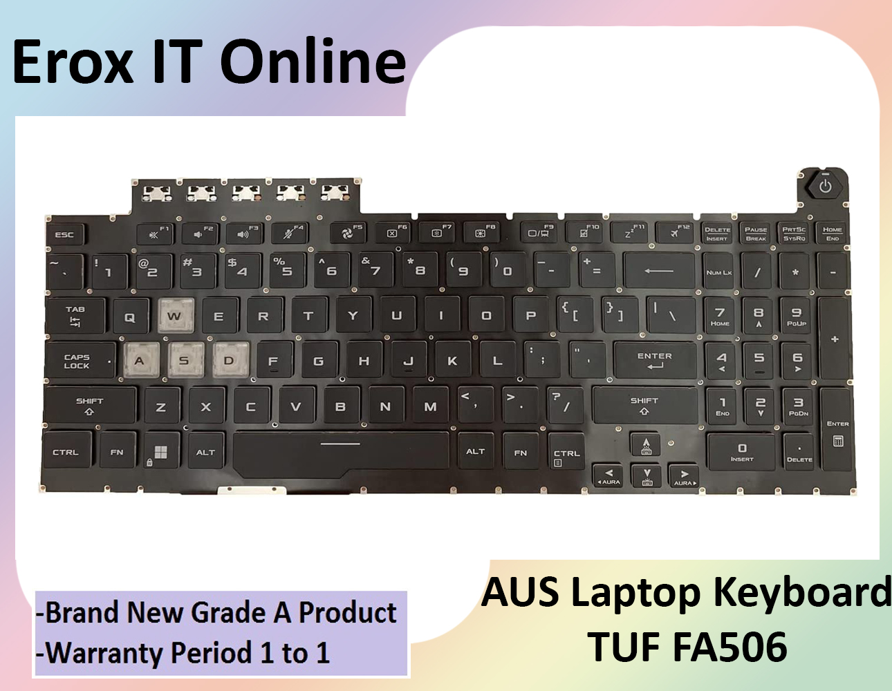 Replacement Laptop Keyboard Keypad for ASUS TUF Gaming A15 FA506 FA506Q ...