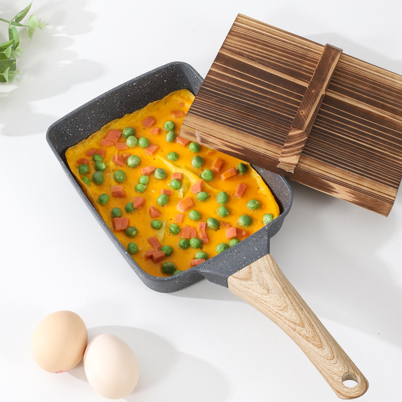 Japan Omelette Square Pan Non-Stick Tamago Frying Pan Silicone Shovel ...