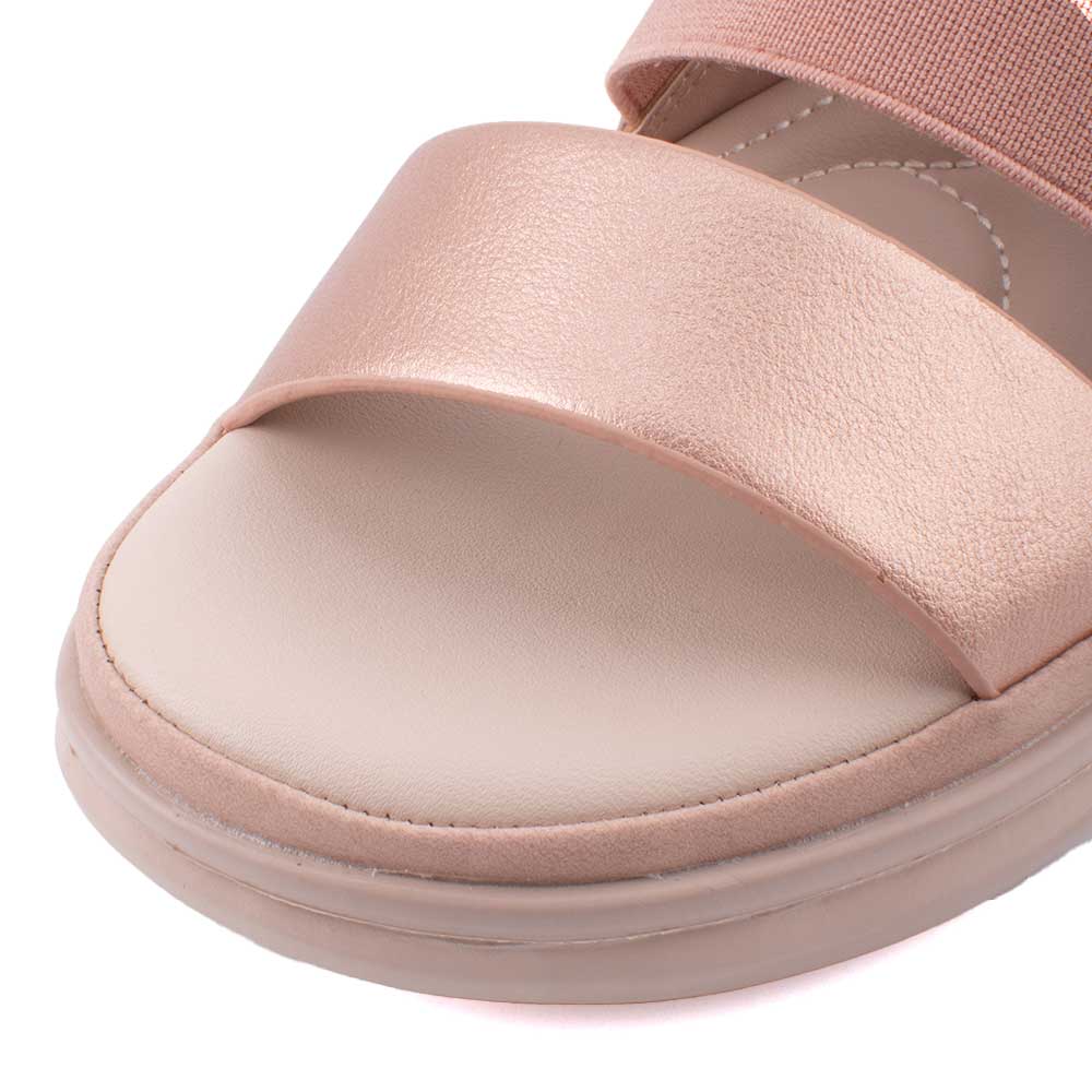 LARRIE Kasut Perempuan Pink Velcro and Elastic Strap Comfort Sandals ...