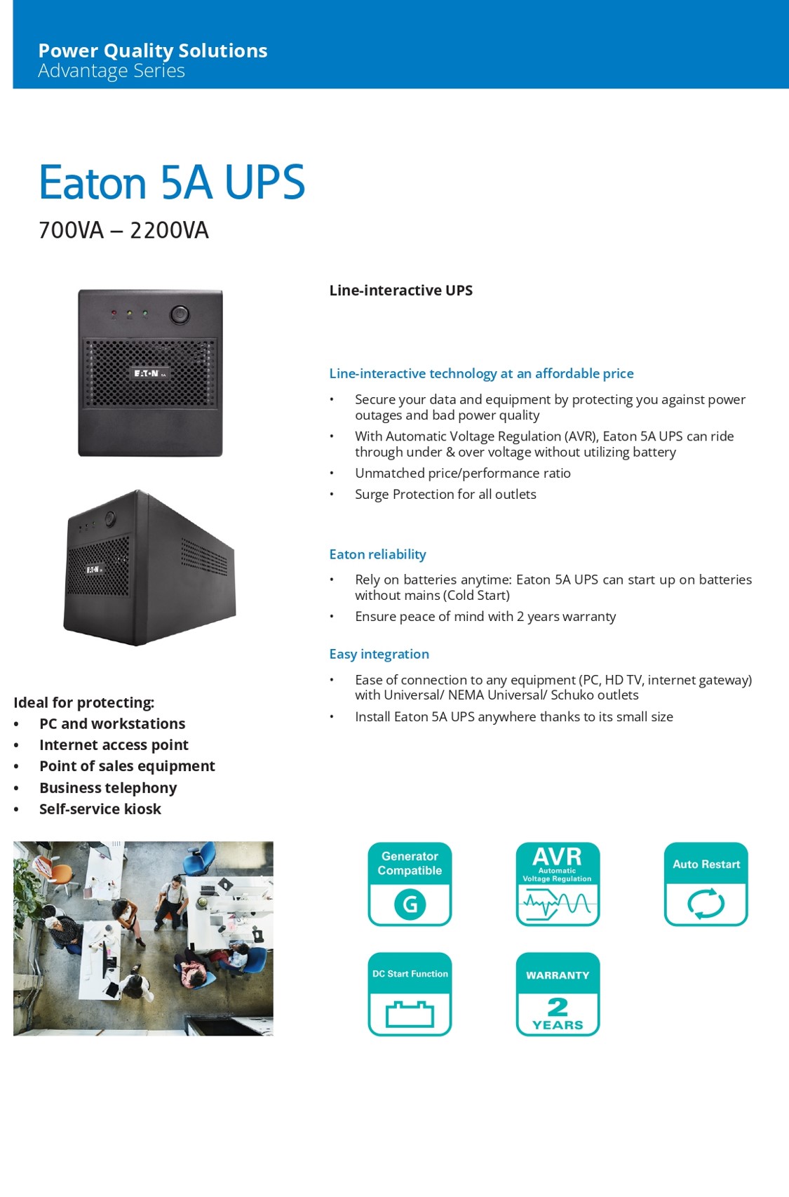 Eaton 5A Uninterrupted Power Supply UPS 700VA ~ 2200VA | Backup Battery ...