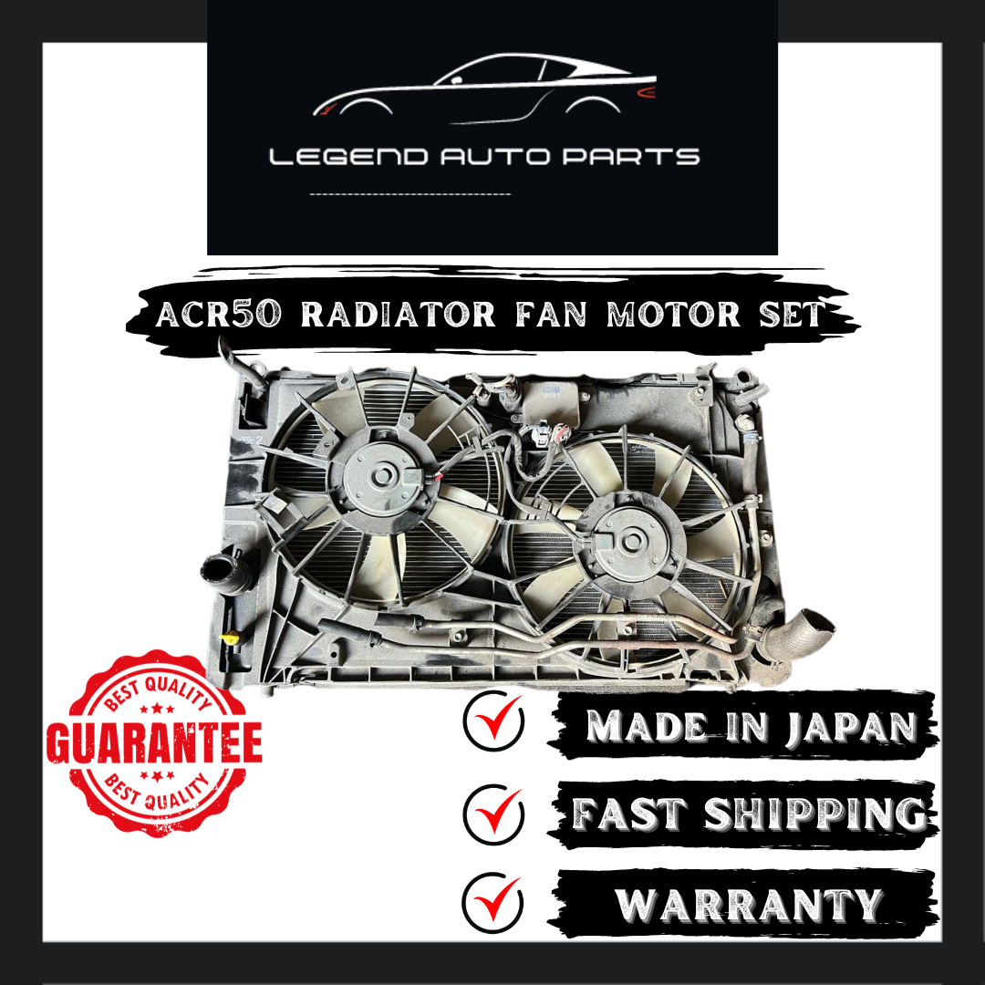 RADIATOR SET WITH FAN MOTOR AND AIR COND CONDENSOR DENSO FOR ESTIMA ...