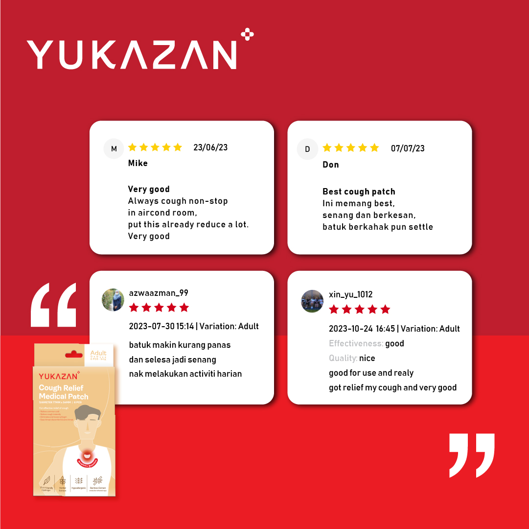 Yukazan Adult Cough Relief Medical Patch (6's) Anti Cough Patch for ...
