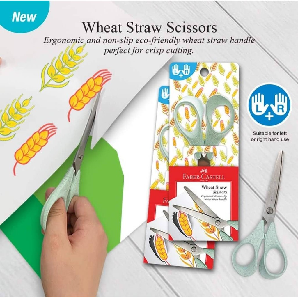[BUNNY] Faber-Castell Wheat Straw Scissors 130mm 150mm 170mm Kids ...