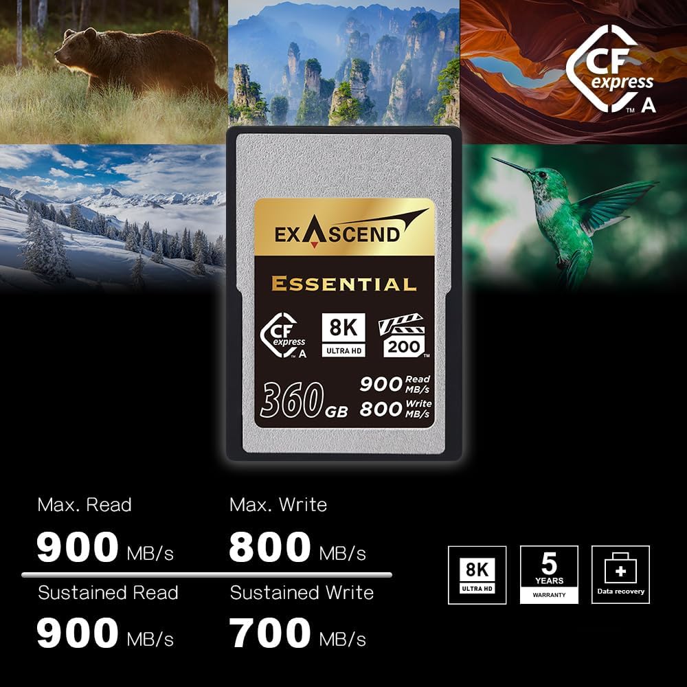 Exascend Essential 120GB / 180GB / 240GB CFexpress Type A Card Memory ...