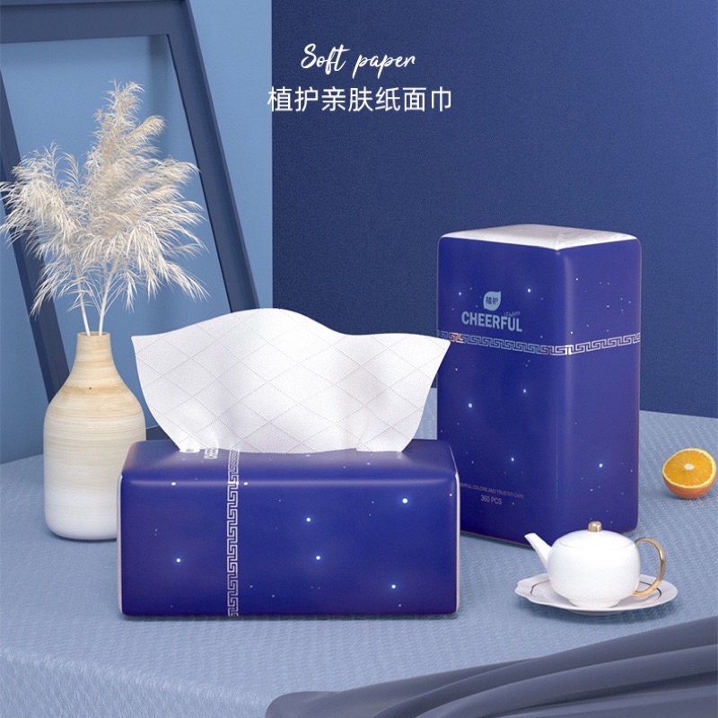 【90pulls*4ply/pack】Cheerful Gorgeous Blue PRemium Tissue Paper Quality ...