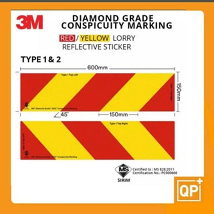 [100% ORIGINAL] 3M DIAMOND GRADE LORRY REFLECTIVE STICKER | STICKER ...