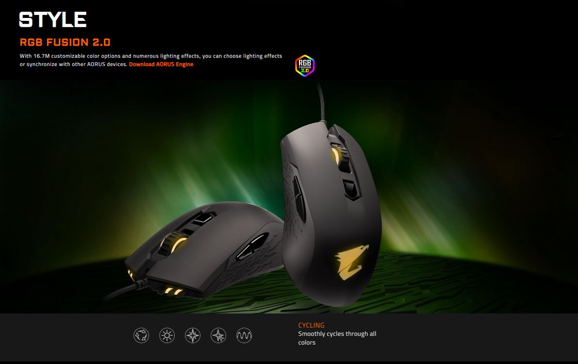 GIGABYTE AORUS M4 RGB GAMING MOUSE /Real 6400 DPI /Fully programmable ...