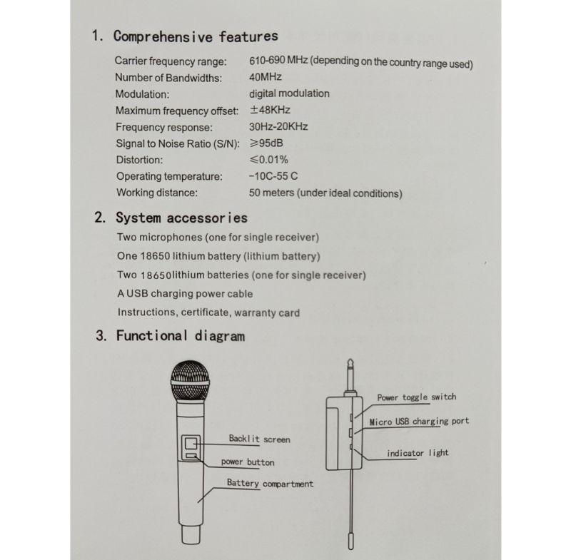 Harpman H21-H UHF Professional Wireless Microphone with Rechargeable Battery | Shopee Malaysia