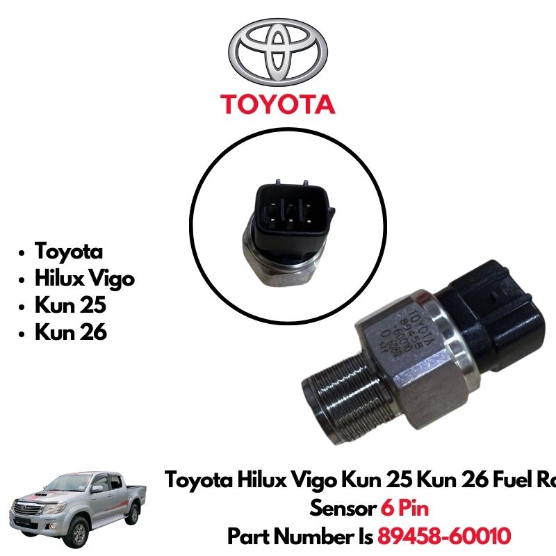 Toyota Hilux Vigo Kun 25 Kun 26 Fuel Rail Sensor 3 Pin And 6 Pin ...