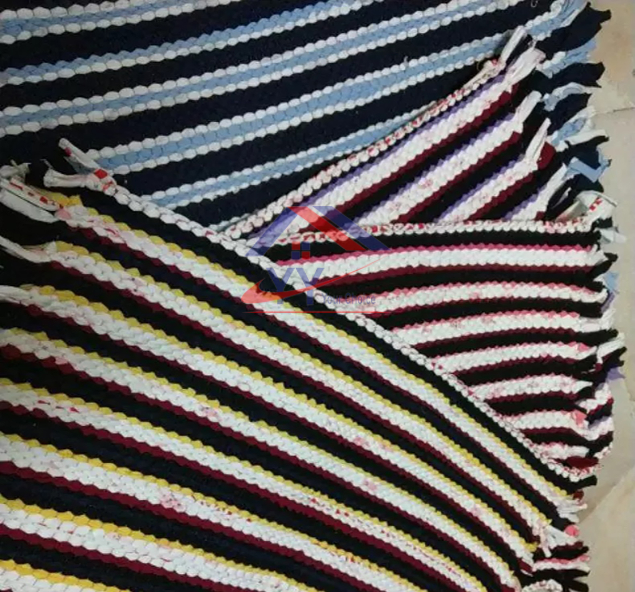 Multicolor Striped Vintage Floor Mat/Kain Lap Alas Kaki/Alas Kaki Kain ...