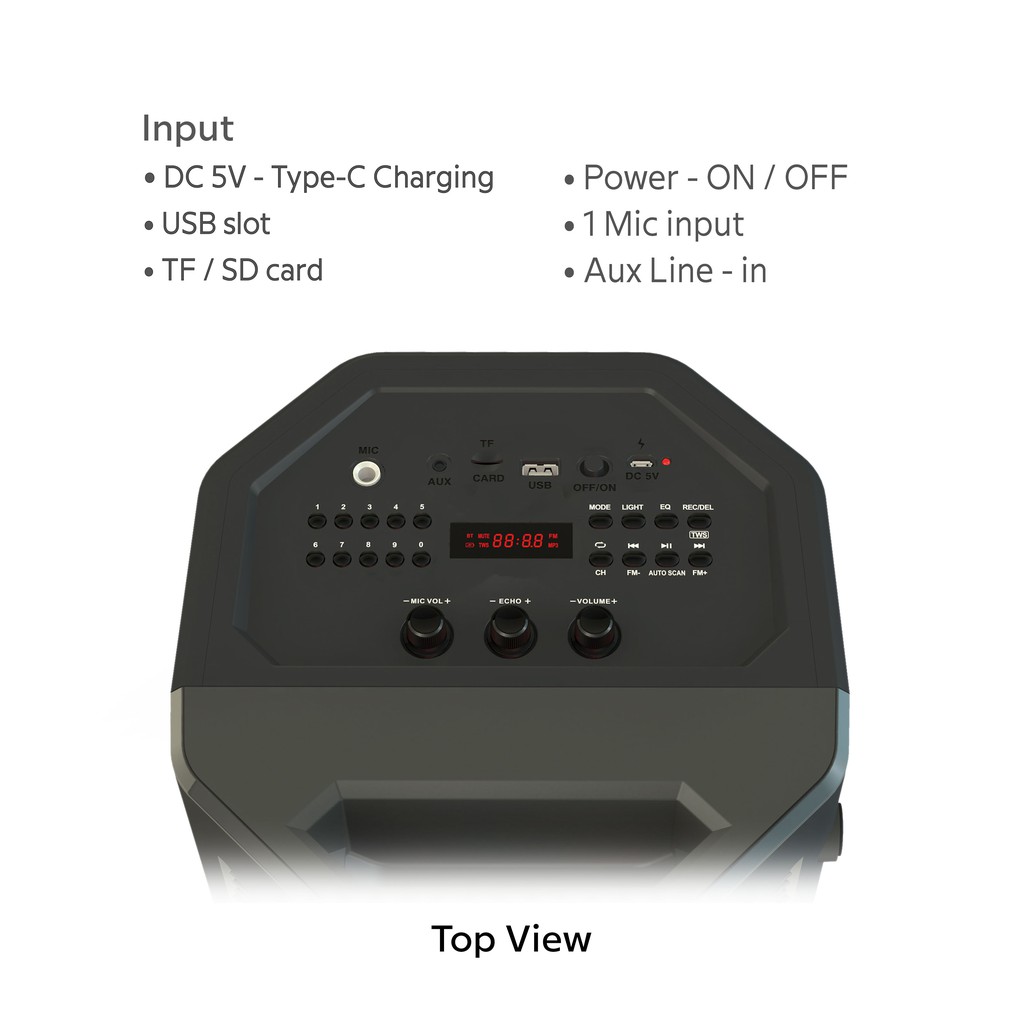 Vinnfier VF Tango Pro 3 WMB DUO TWS Portable Karaoke Bluetooth Speaker & Free 2 Wireless & 1 ...