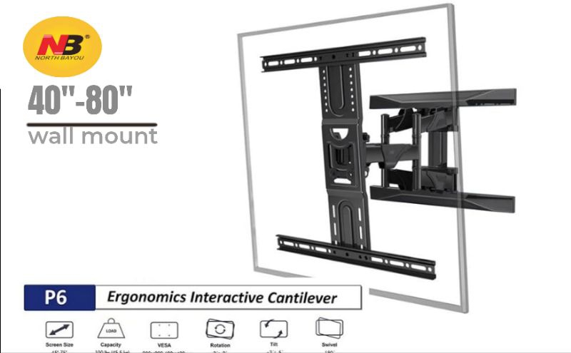 New NB North Bayou P6 40"-80" Full Motion Cantilever Wall Mount Tv ...
