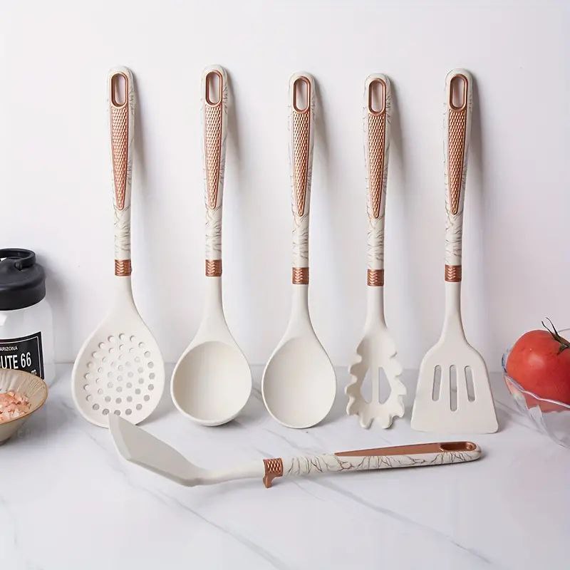 7PCS SILICONE KITCHENWARE SET ( SET SENDUK CORAK MARBLE) | Shopee Malaysia