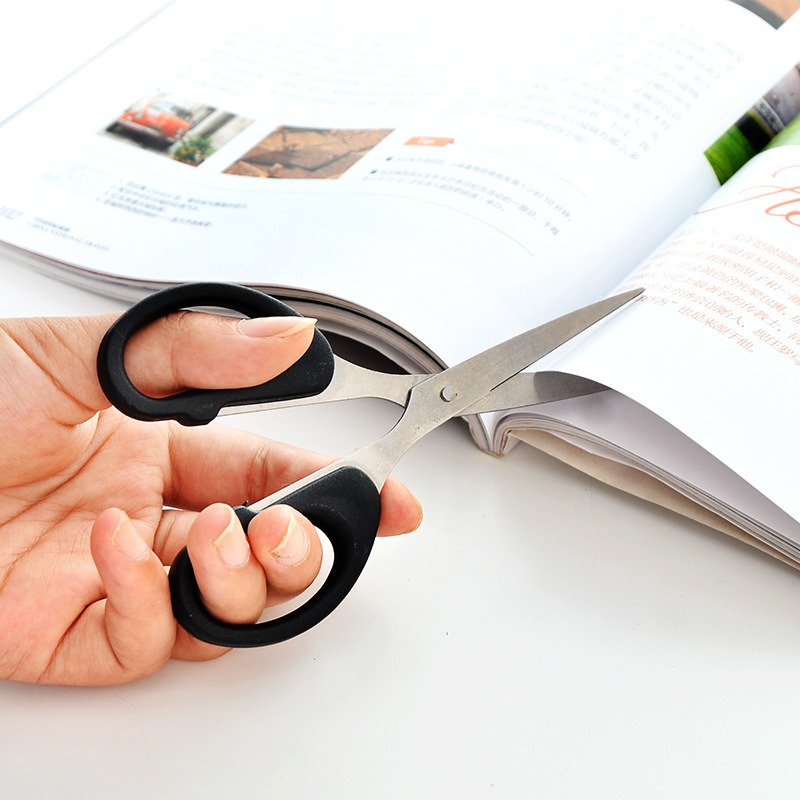 Stainless Steel Sharp Durable Black Scissors Multipurpose School Office ...