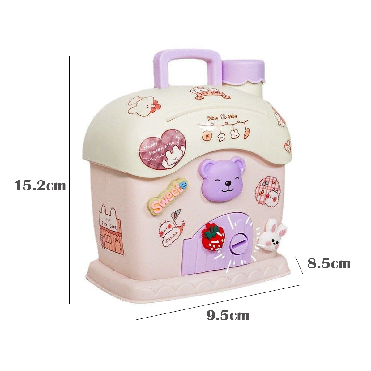 Kids Piggy Bank House Design Coin Bank Sticker Toy Intellectual Money ...