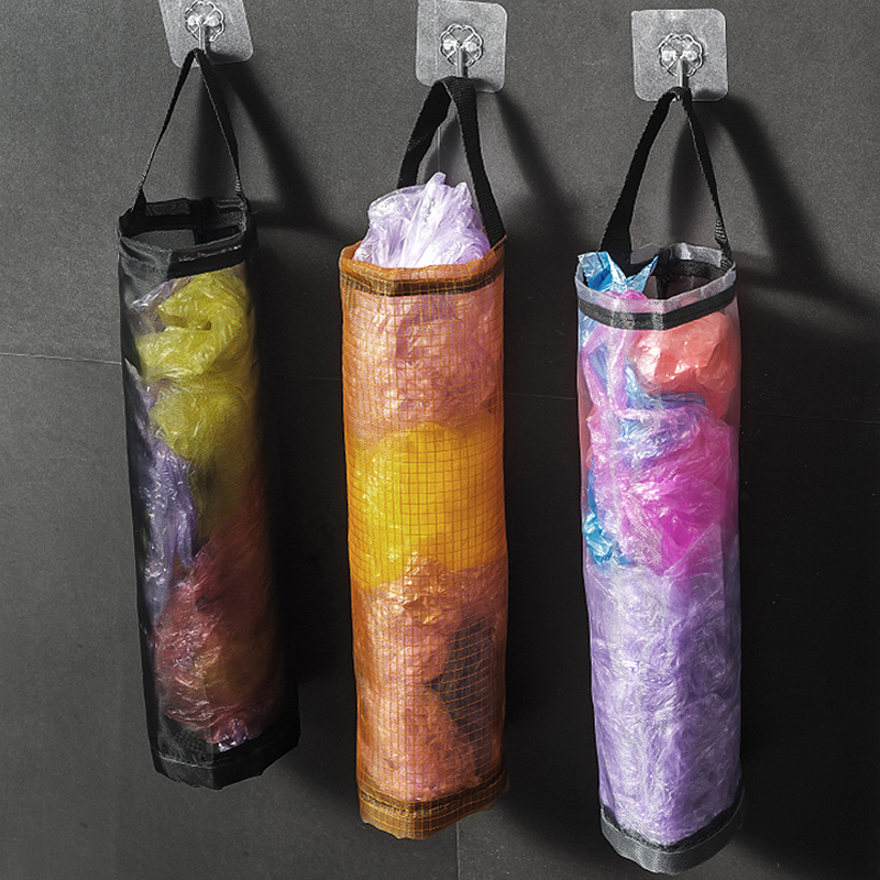 𝗕𝗥𝗘𝗔𝗧𝗛𝗔𝗕𝗟𝗘 》 Wall Mounted Kitchen Plastic Grocery Bag Garbage Net ...