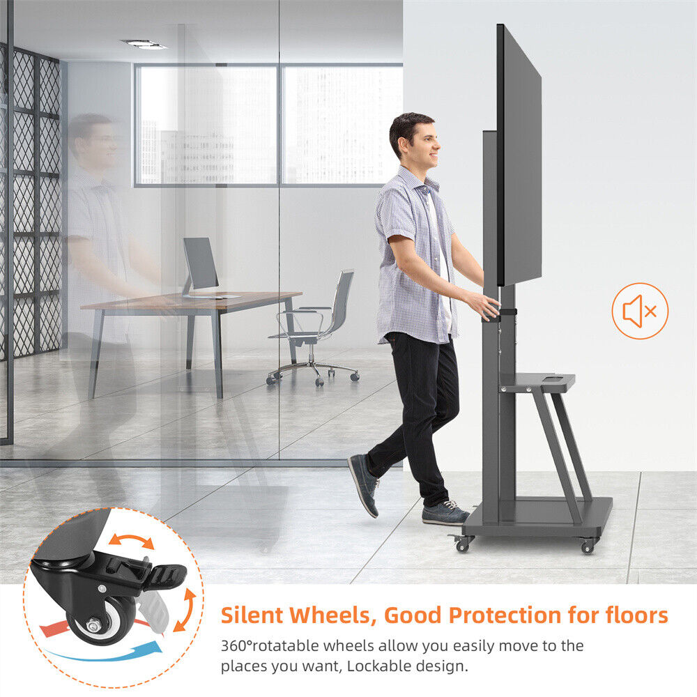 Heavy Duty Mobile TV Stand Moveable TV Floor Stand Bracket Mounted ...