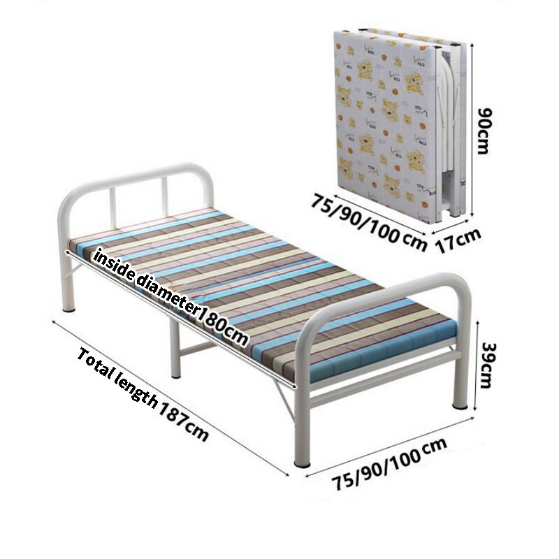 Folding Bed With Mattress Thickening And Bold Single Bed Office Noon ...