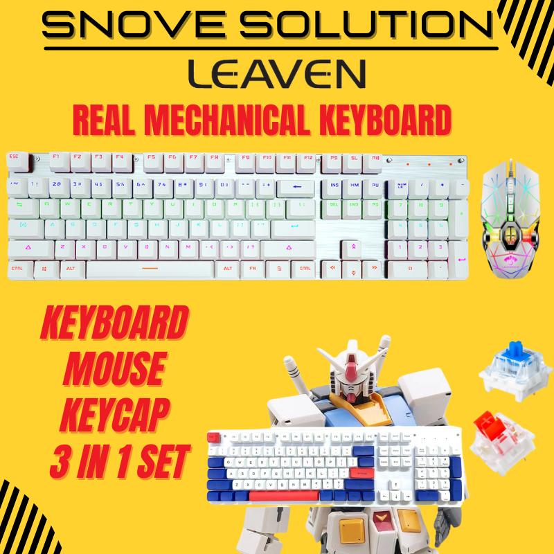 LEAVEN K880 Mechanical Keyboard RGB Wired Gaming keyboard mechanical Gaming keyboard and mouse ...