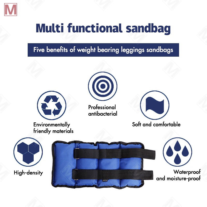 Workout Weight Training Sand Bag Pair Ankle Weight Physiotherapy (1kg ...
