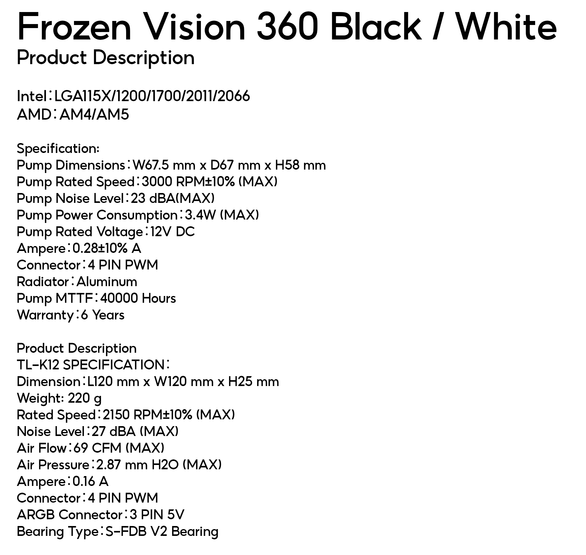 THERMALRIGHT Frozen Vision 240/360 ARGB Liquid Cooler - Black/White ...
