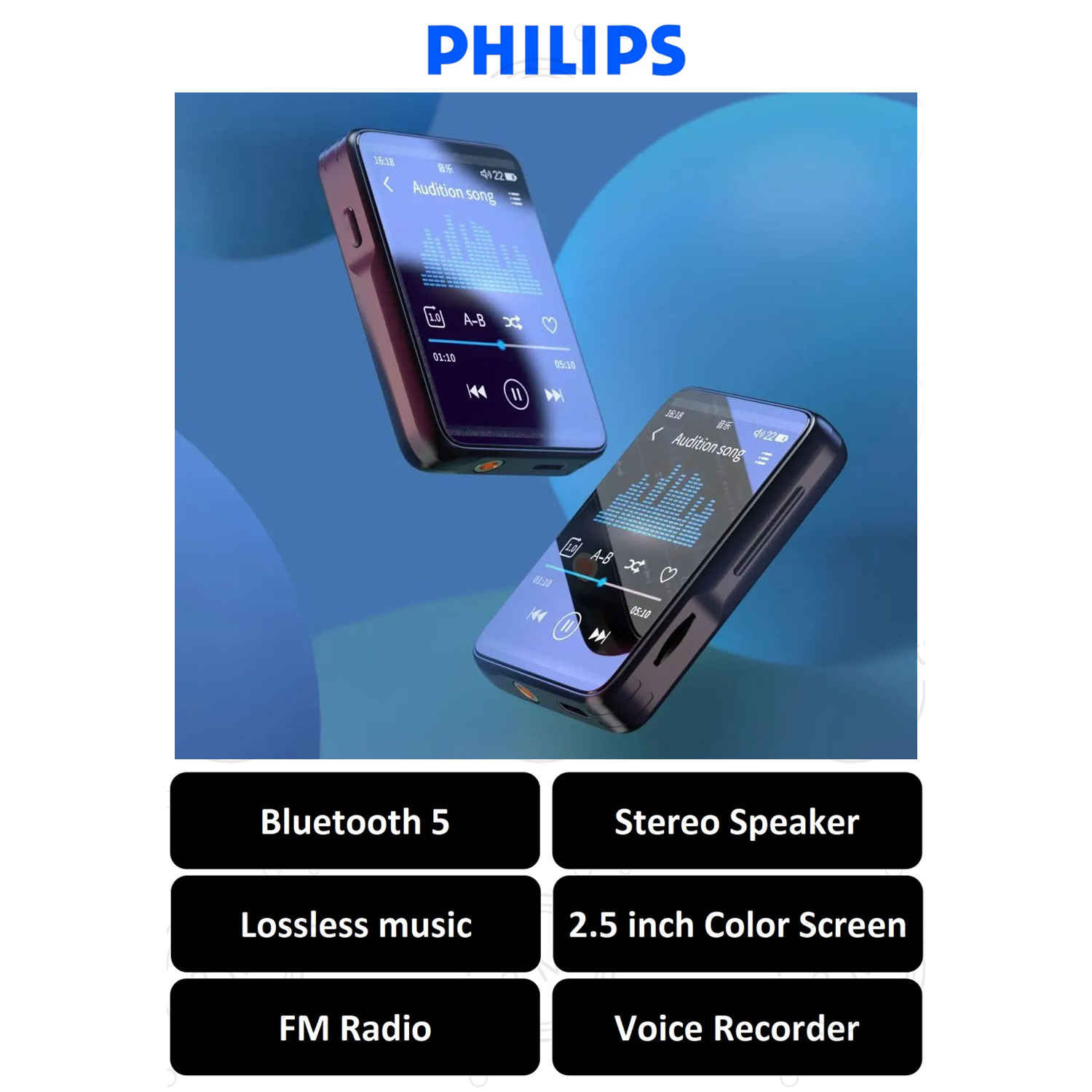 Philips Mp3 Player SA3116 | Portable Digital Music Audio Media Player ...