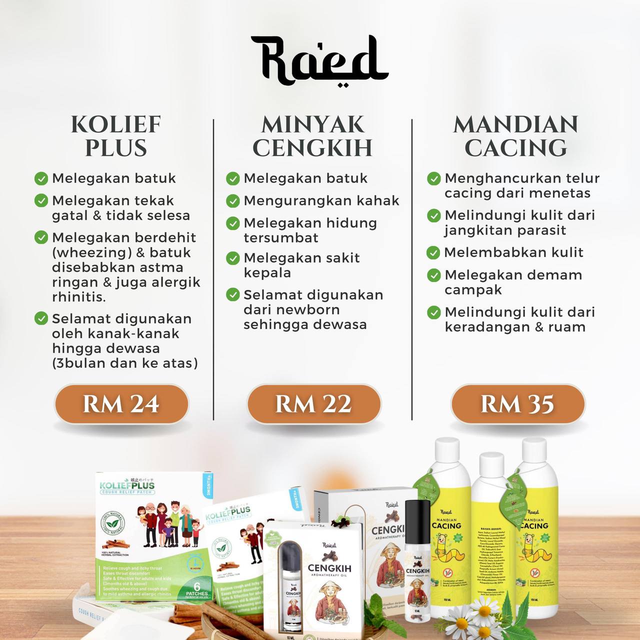 RAED MINYAK CENGKIH | MANDIAN CACING | KOLIEF PLUS 🔥 💯 UNTUK KESIHATAN ...