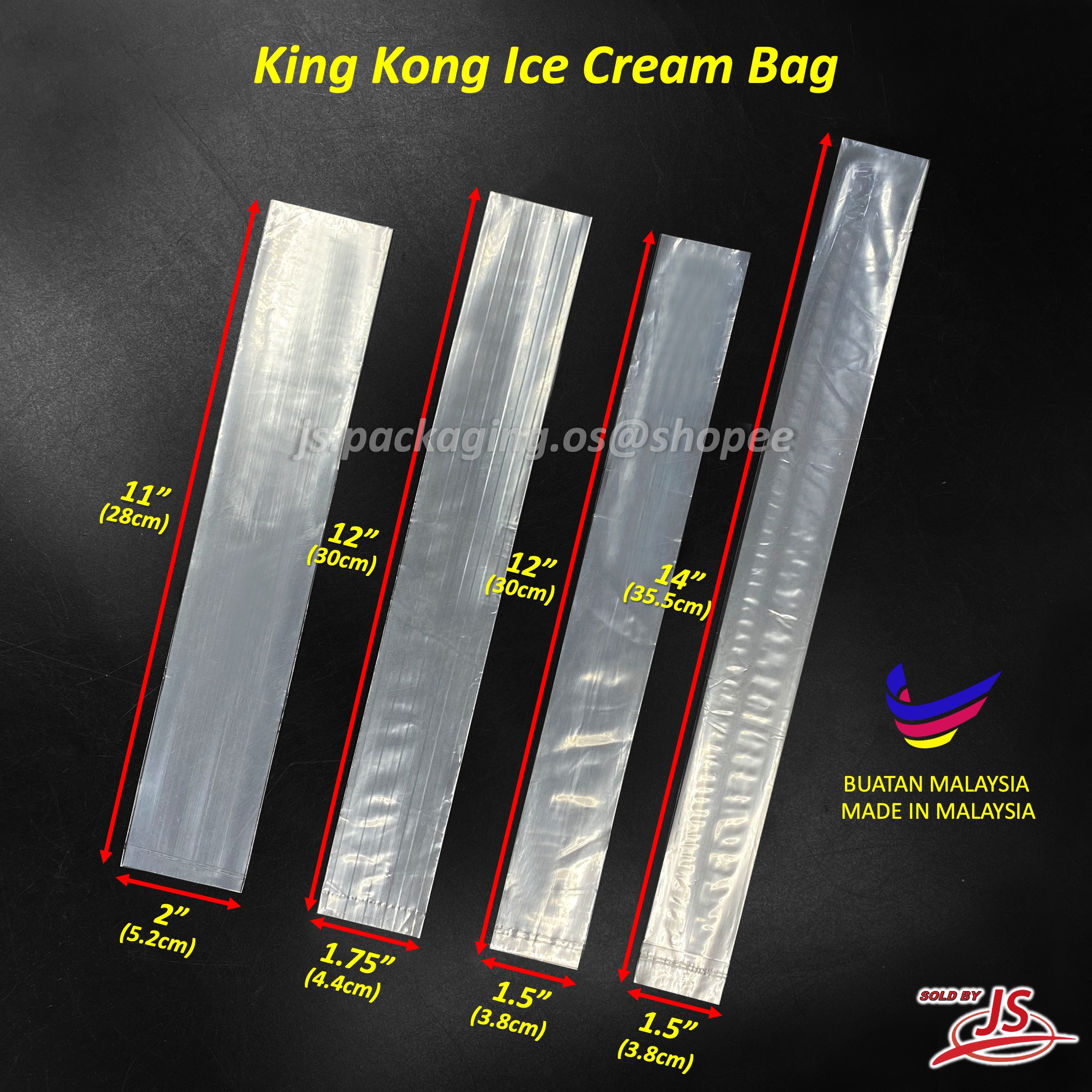 Plastik Aiskrim Malaysia King Kong Ice cream Plastic Bag Plastik ...