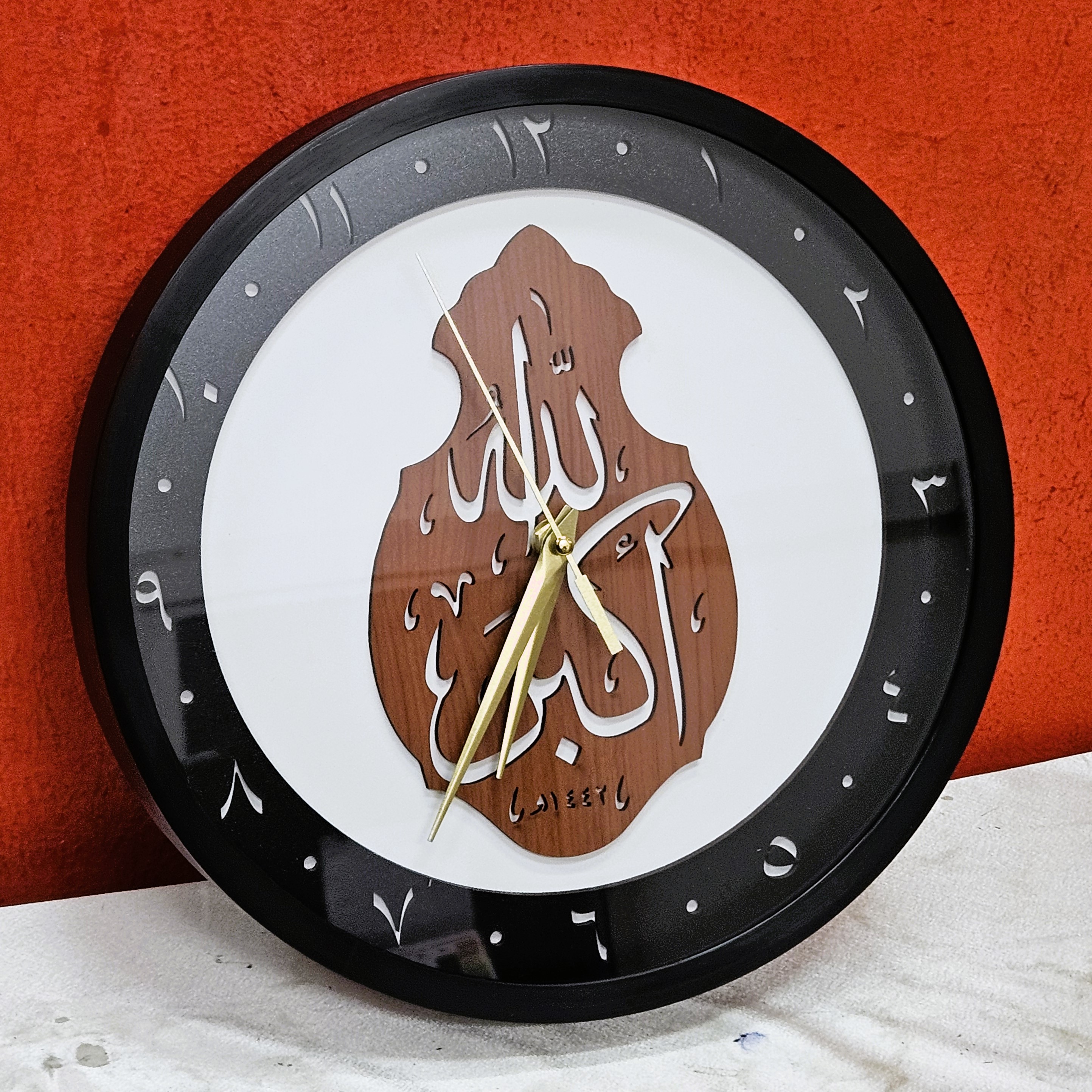 Jam Dinding | Wall Clock 30cm Cover | Wooden Clock With Front Glass ...