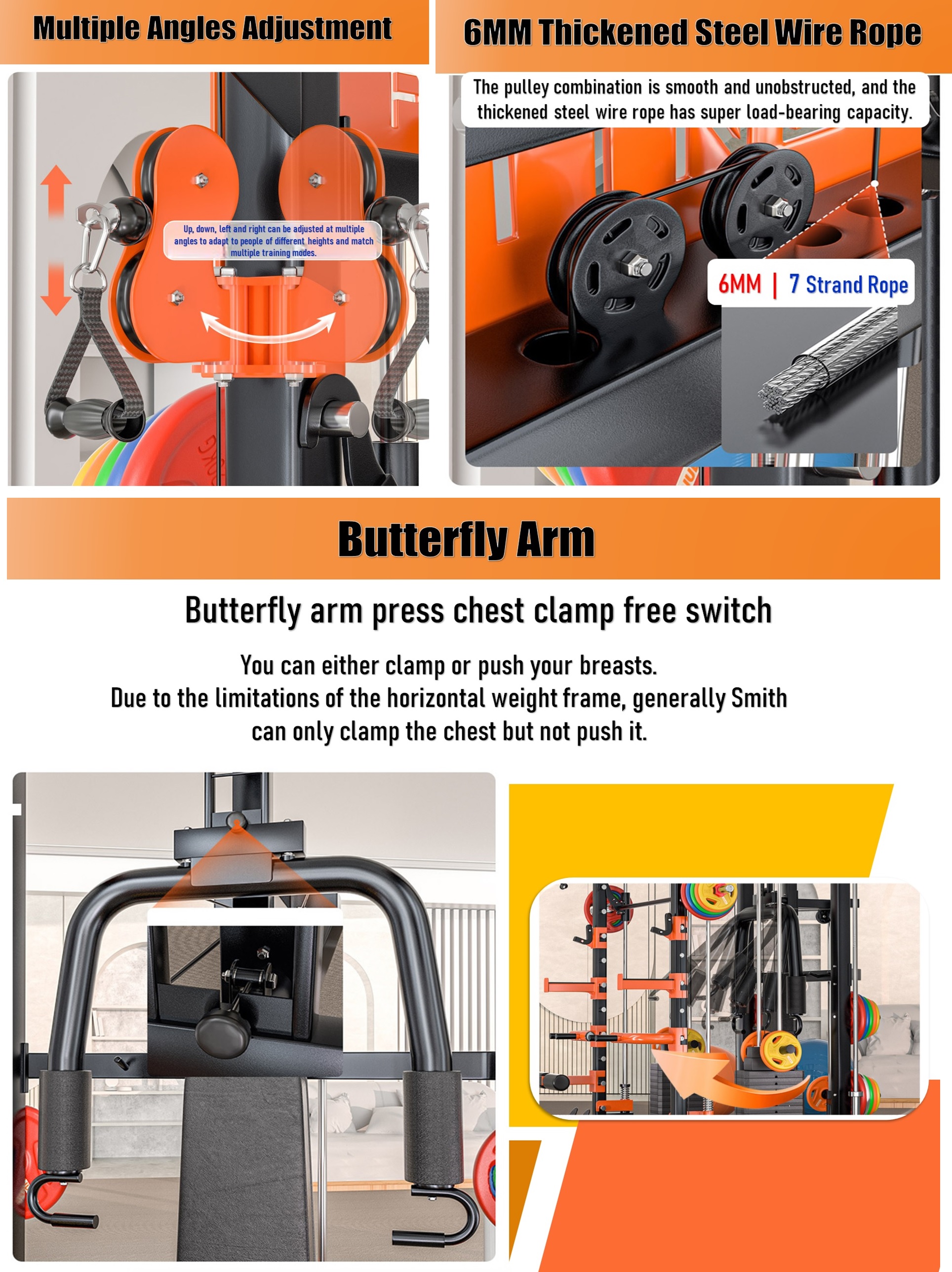 Commercial Grade Smith Machine Power Cage Rack Fitness Equipment Full ...