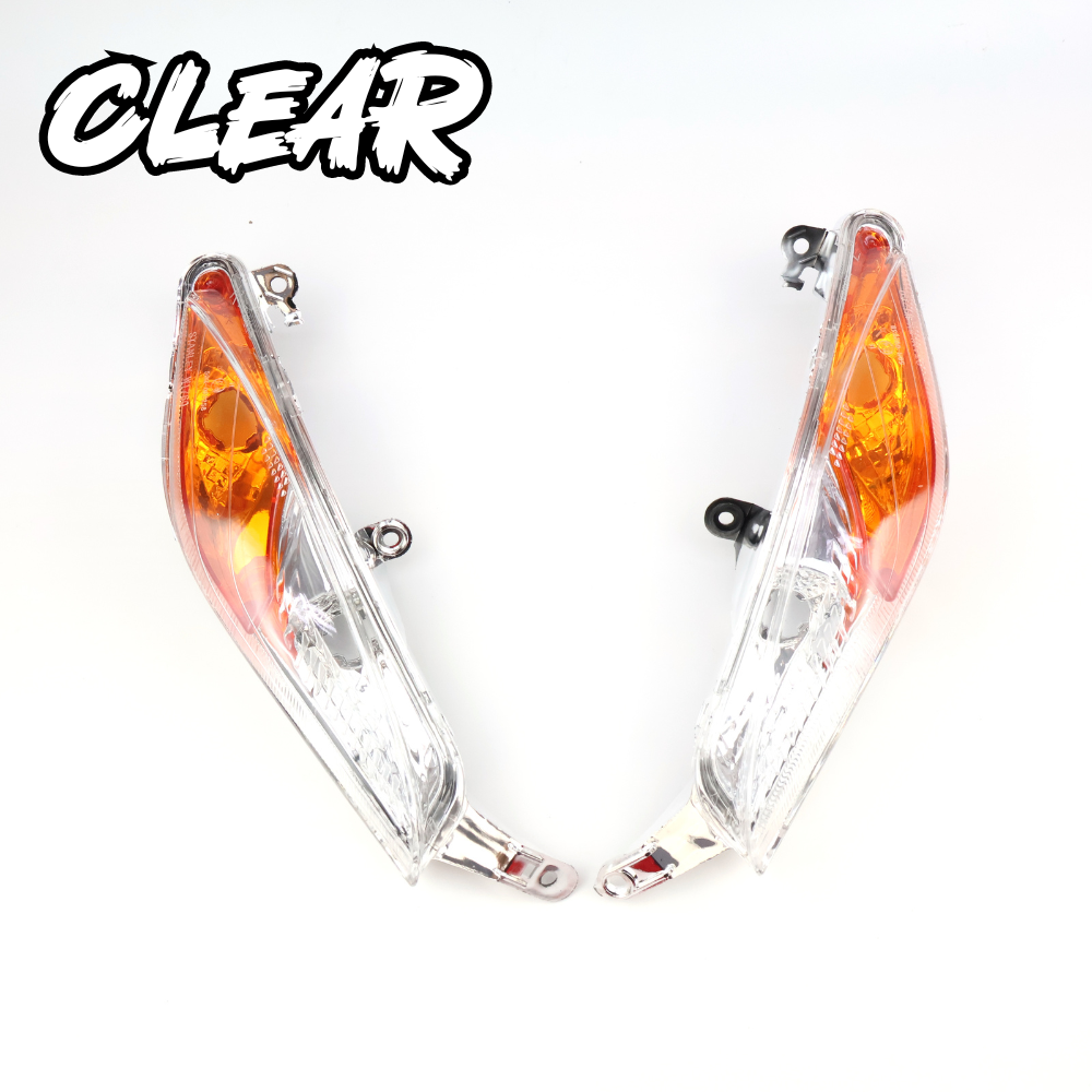 YAMAHA LC135 NEW V3 FRONT SIGNAL LAMP SET LAMPU SIGNAL DEPAN LC 135 V3 SMOKE TINTED CLEAR ...