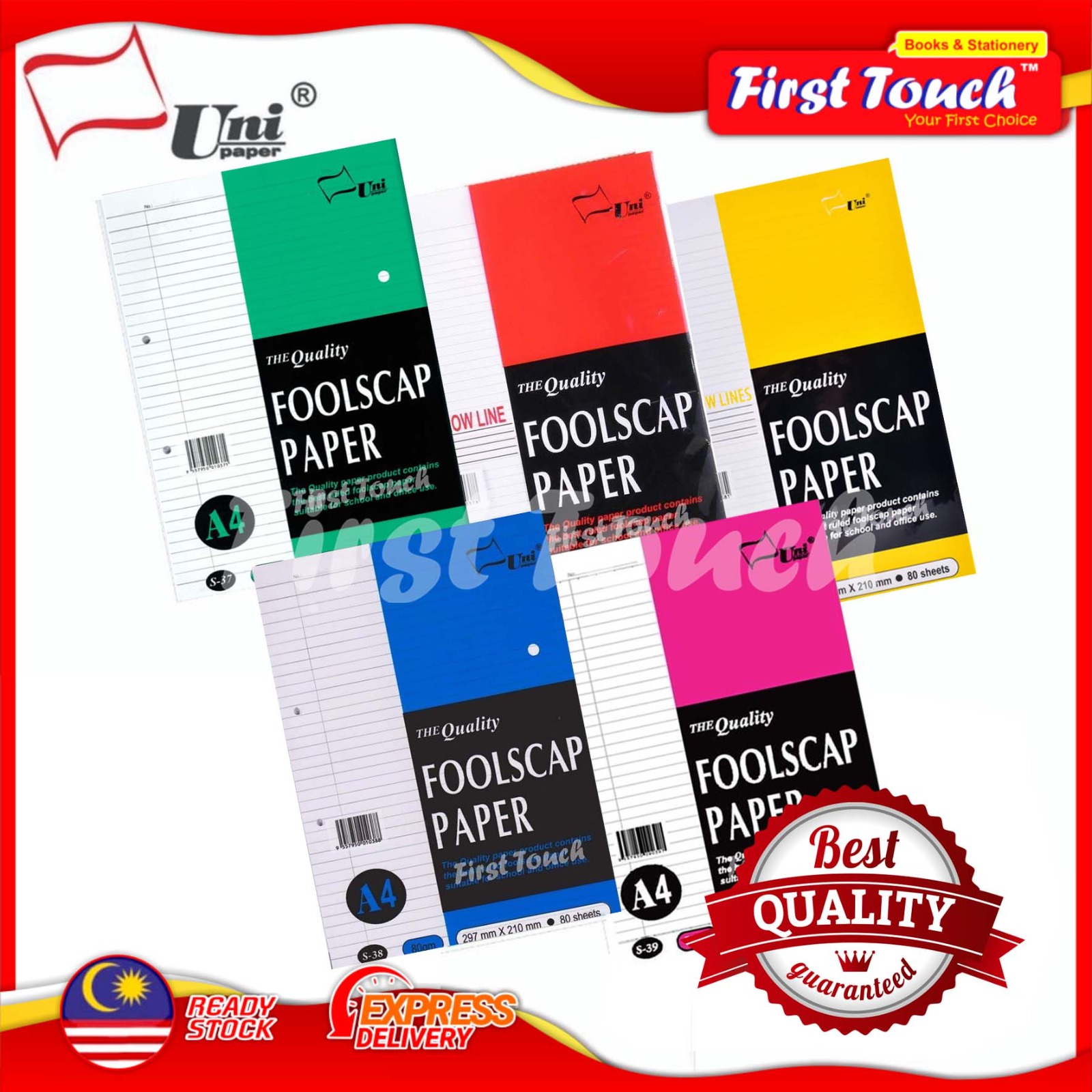 Uni Quality FoolScap Paper A4 70gsm 80gsm Exam Sheet Test Pad Kertas ...