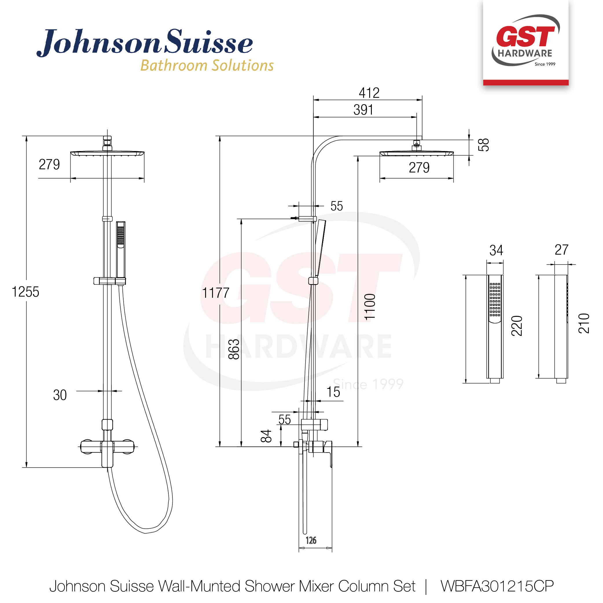 🔥 Johnson Suisse Shower Set Rain Shower Set Rainfall Shower Head ...