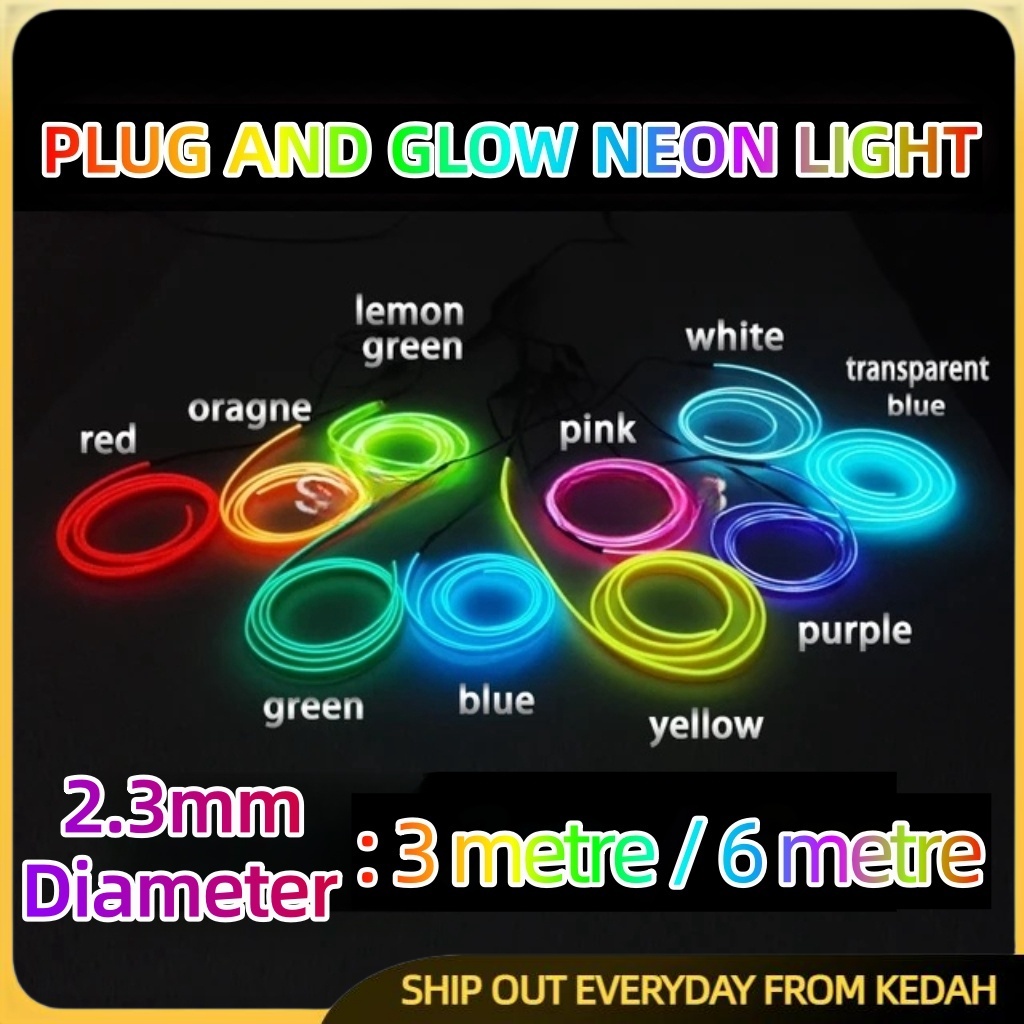 Neon Light Strip 2.3mm Neon Wire With Battery Inverter USB LED Light ...