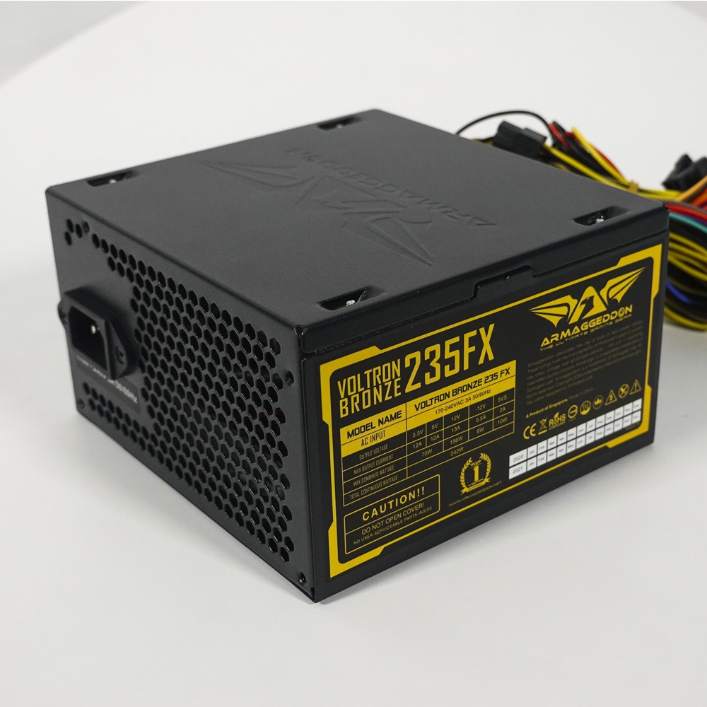 Armaggeddon Voltron Bronze 235FX Power Supply With 120MM Fan Pure Power Rated 242 Watts 1 Year ...