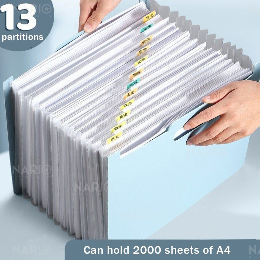 NARIO Multilayer Expanding File Folder A4 Size File Organizer Box ...