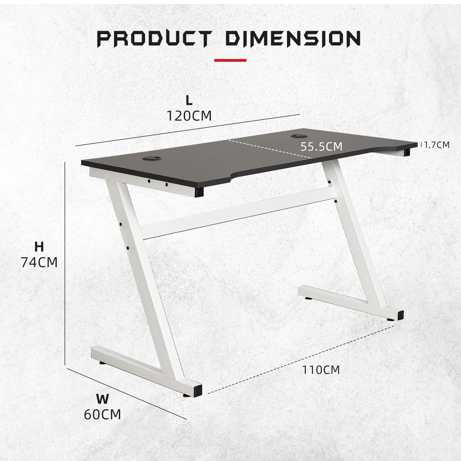 KitchenZ Melamine Gaming Table Gaming Desk Study Table Working Table ...