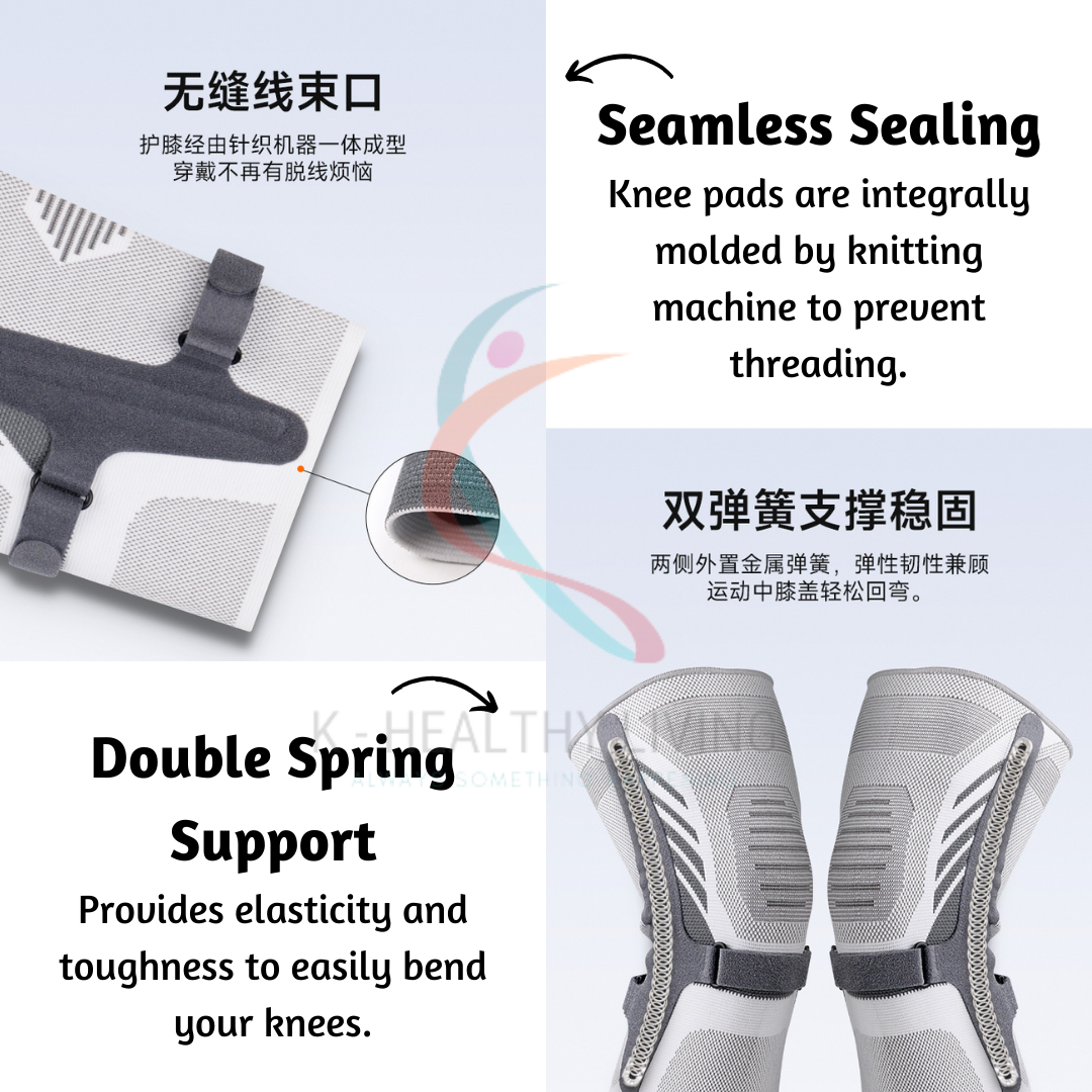 1pc Shockproof Knee Support with Spring High Compression Silicone Pad ...