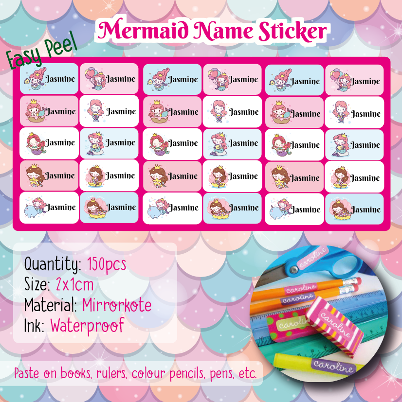 Sticker Nama 1X2cm 200pcs/ Sticker Name Label / Cartoon Sticker ...
