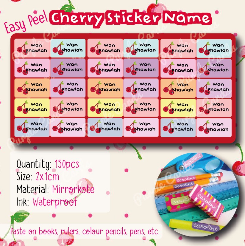 Sticker Nama 1X2cm 200pcs/ Sticker Name Label / Cartoon Sticker ...