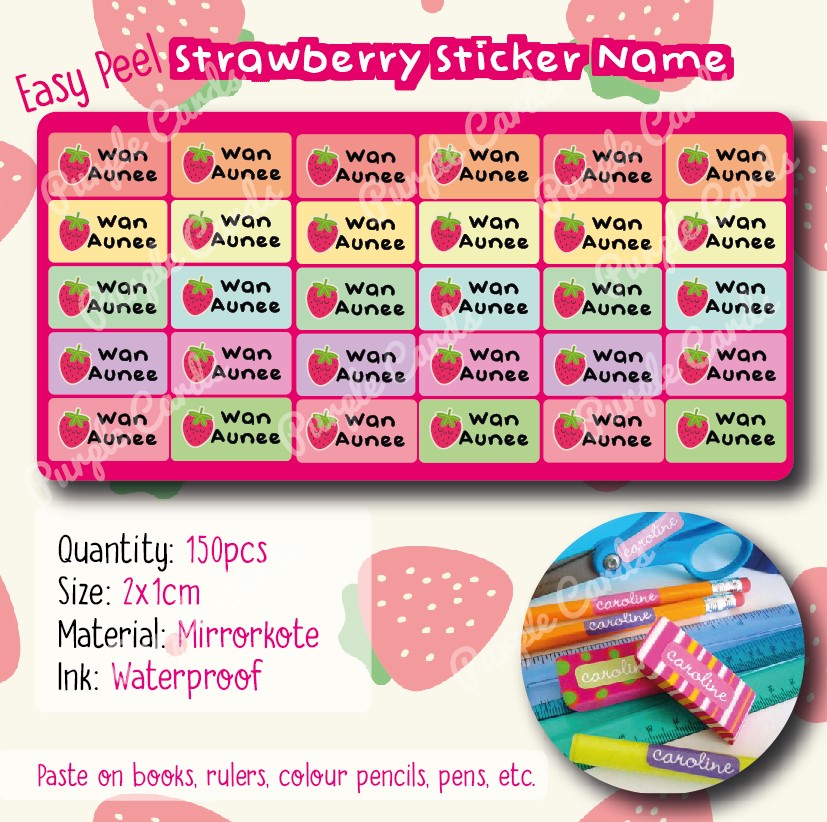 Sticker Nama 1X2cm 200pcs/ Sticker Name Label / Cartoon Sticker ...