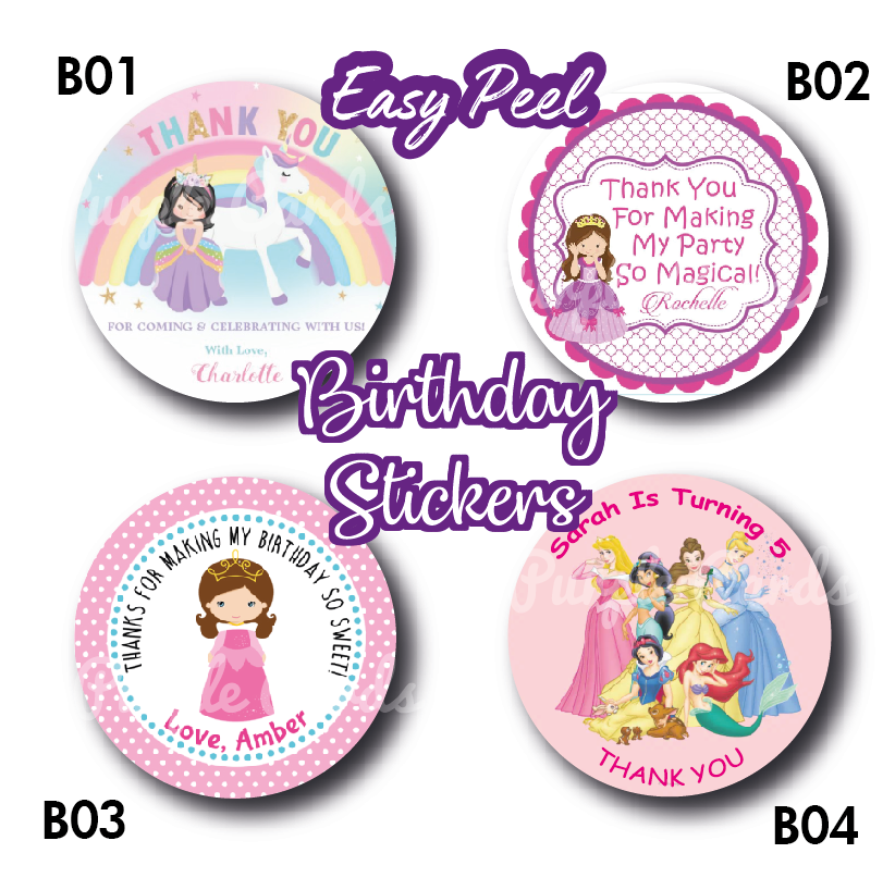 Birthday Sticker / Thank You Sticker Label Printing / Hari Jadi ...