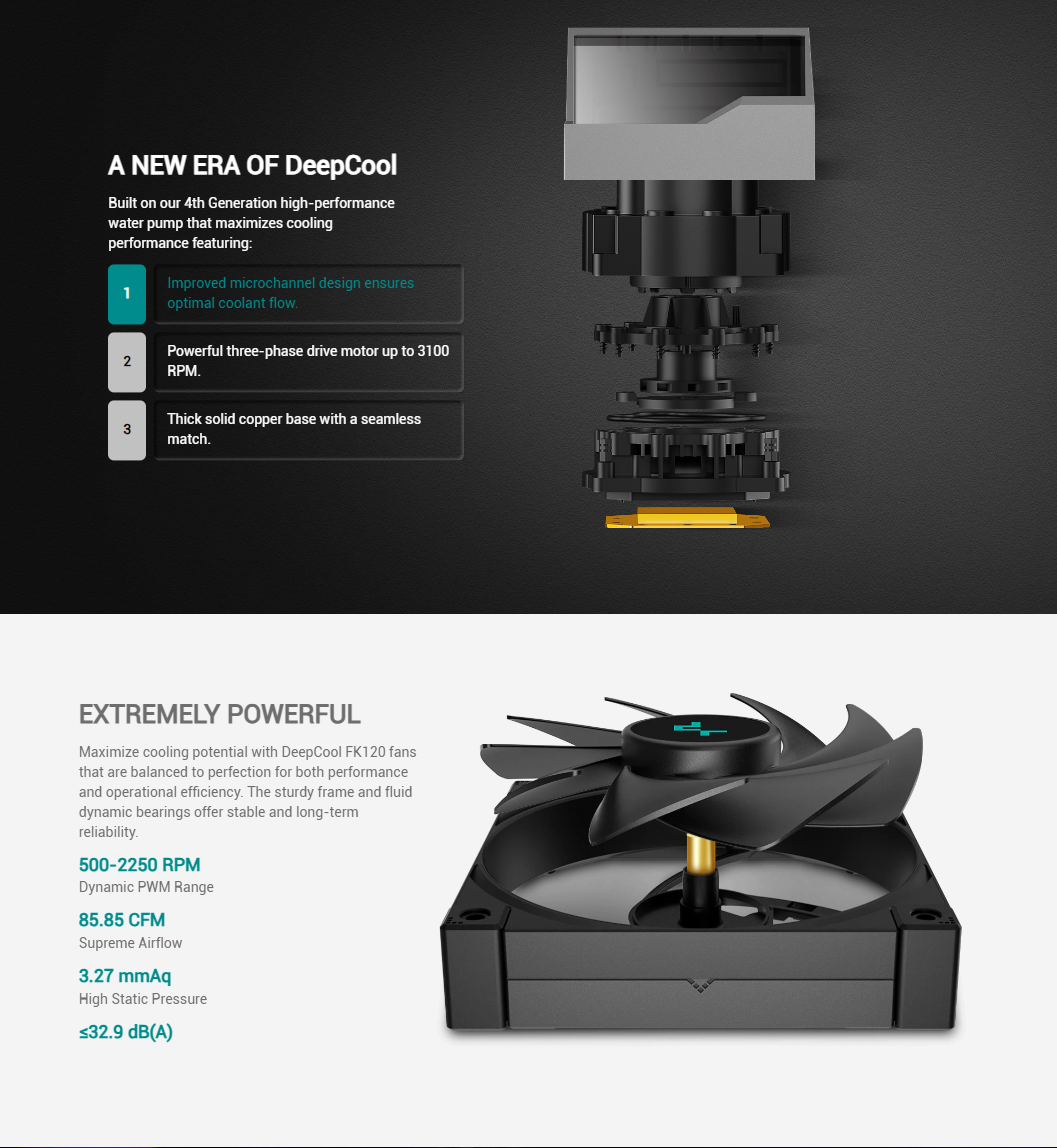 DeepCool LT520 / LT720 ARGB AIO CPU Liquid Cooler ( 240mm / 360mm ...