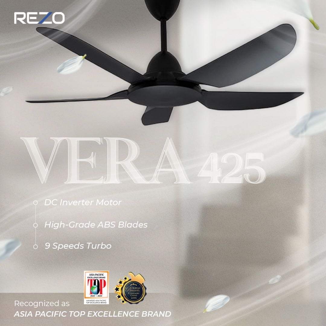 REZO VERA 565 / 425 5B 56/42 inches DC Motor Ceiling Fan with Remote ...