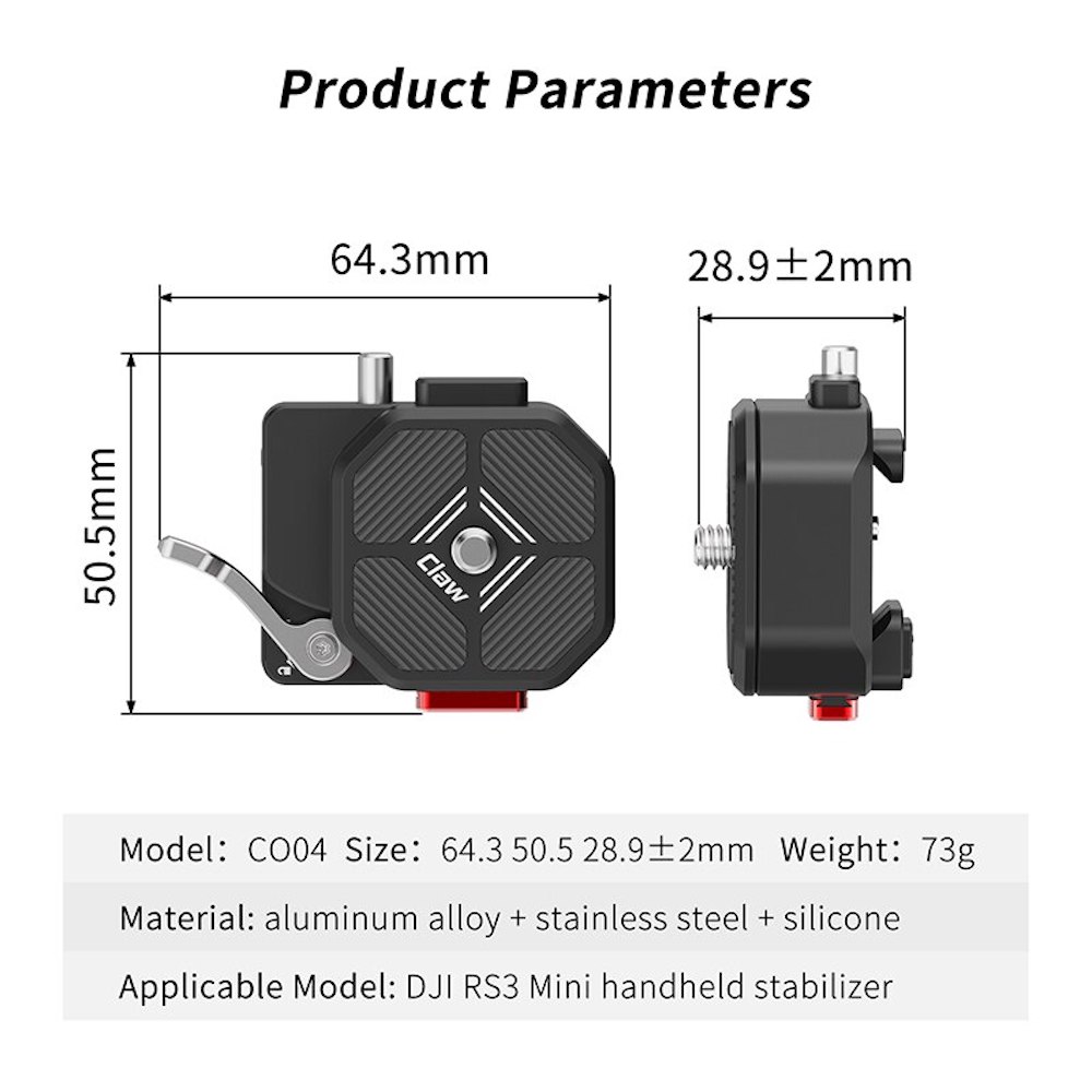 Ulanzi CO04 Claw Quick Release Mount Plate For DJI RS 3 Mini Gimbal ...