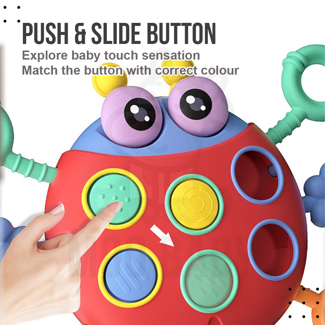 ⭐Moo Baby Toy Ladybug Pull String Toy Mainan Bayi Baby Montessori Toys ...