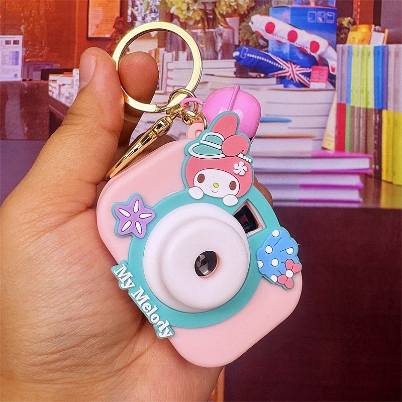 Cute Sanrio Glowing Kuromi Projection Camera Keychain 萌趣可爱发光库洛米投影相机钥匙扣 ...