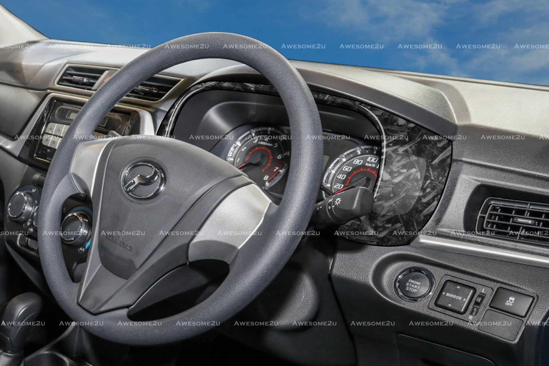 Awesome2u Perodua Bezza 2016-2024 Car Dashboard Meter Frame Cover ...