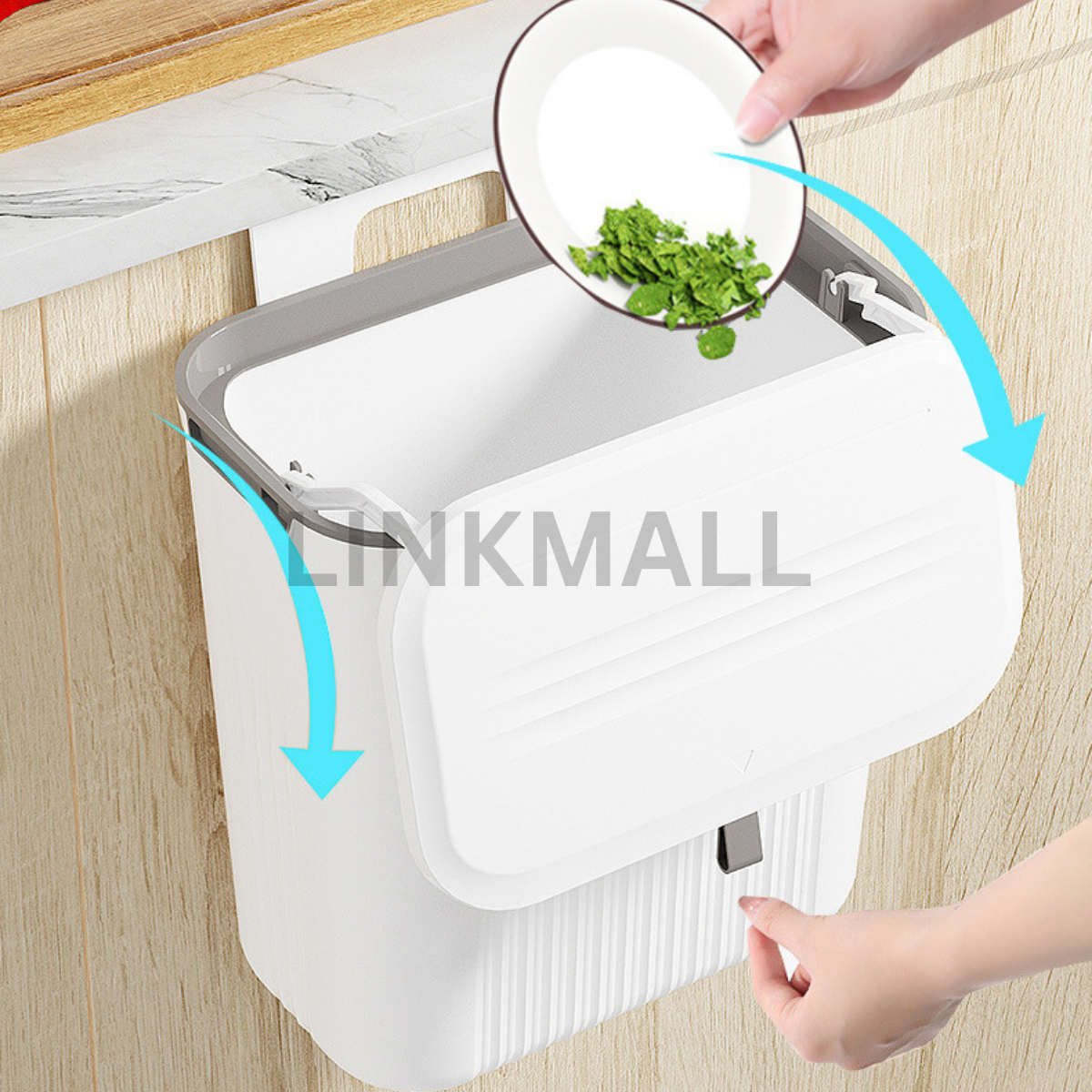 Link Wall Mount Dustbin Tong Sampah Gantung Kitchen Hanging Dustbin ...